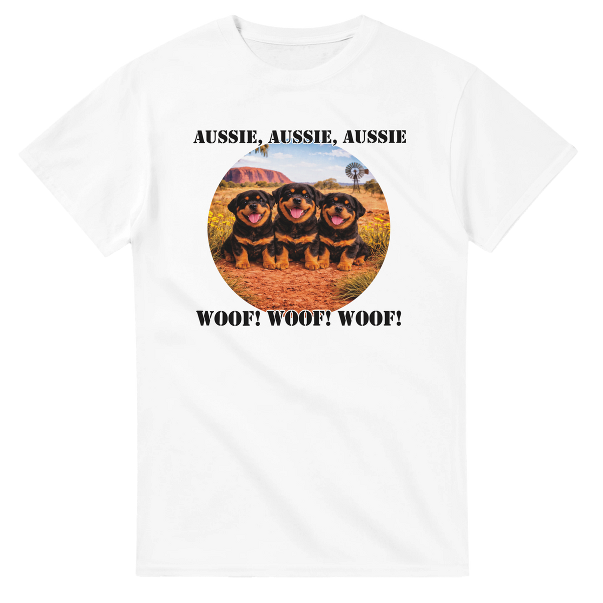Aussie, Aussie, Aussie 1 - Round - Heavyweight Unisex Crewneck T-shirt ...